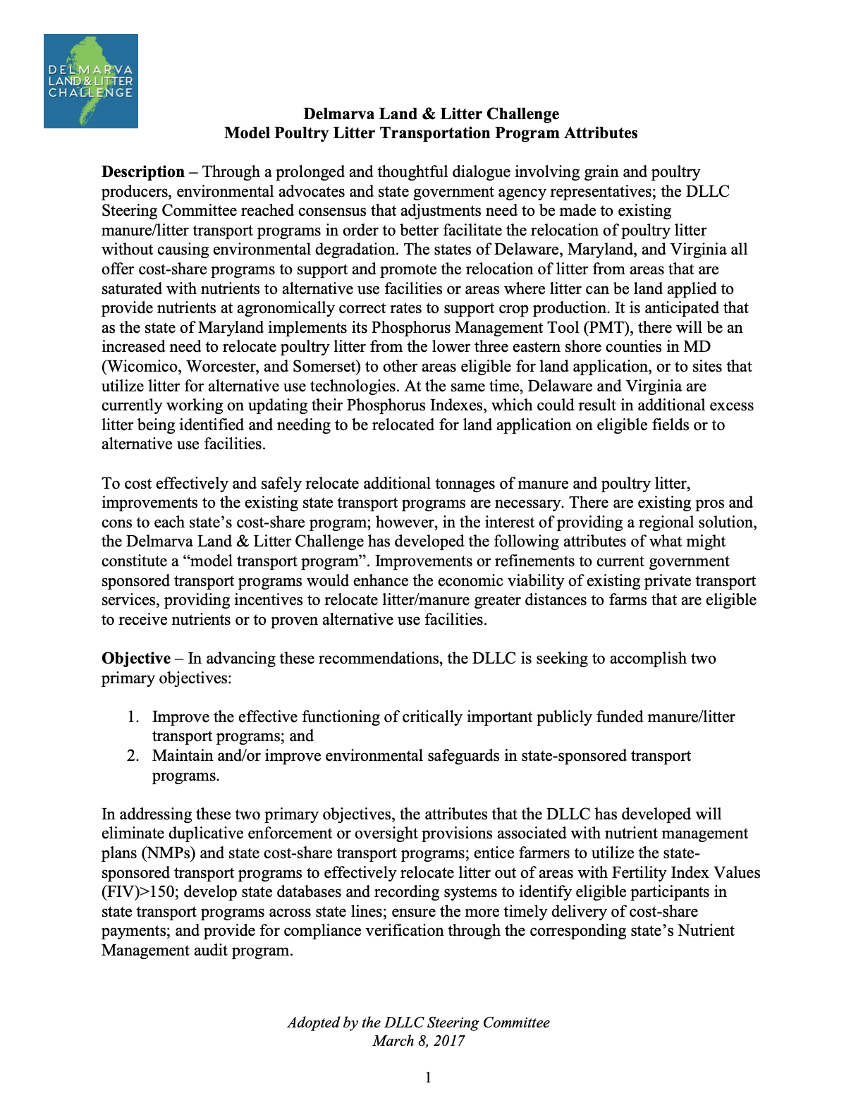 Litter Transport - Delmarva Land and Litter Collaborative